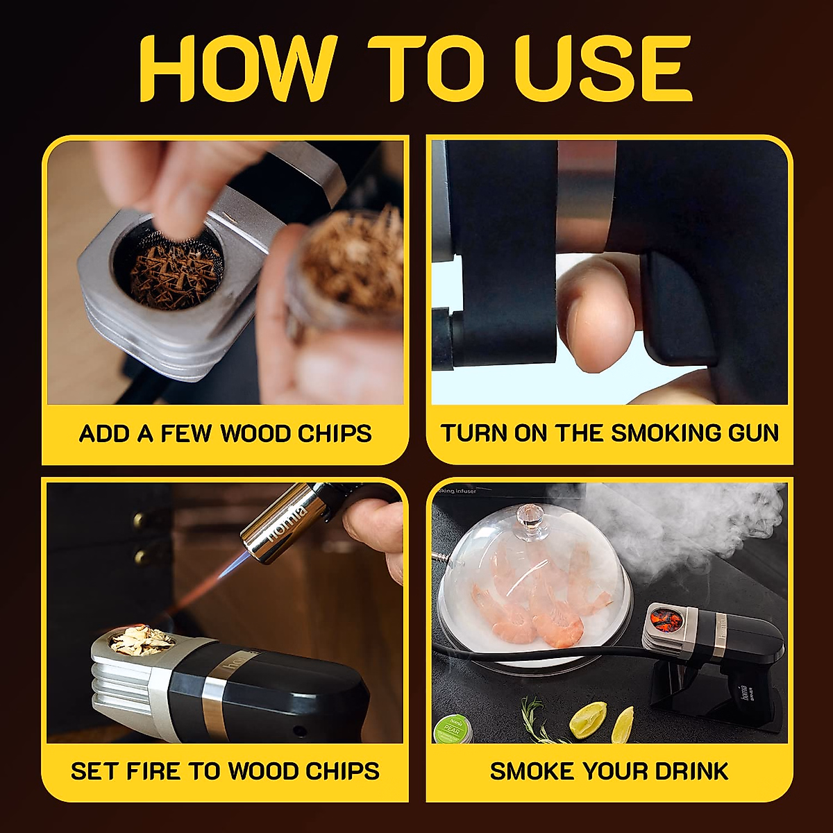 Cocktail Smoker Kit - Whiskey Smoker Kit - Smoke Infuser Birner PRO - Premium Kit, 13 PCS, with Accessories and Wood Chips - Cold Smoke for Food and Drinks - Gift for Men