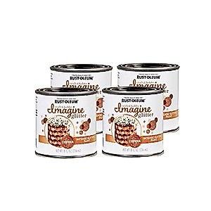 Rust-Oleum 349201-4PK Imagine Craft & Hobby Intense Glitter Paint, 8 Oz, Copper, 4 Pack