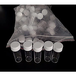12 PCS 25ml/0.8oz Plastic Sample Bottles Test Tubes Storage Vials Sample Container with Screw Cap