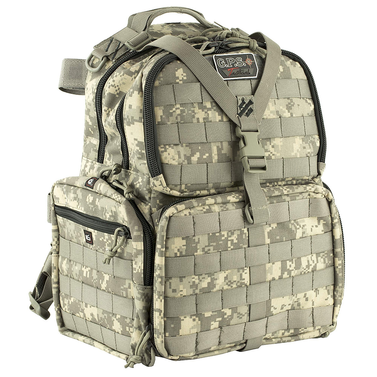 G. Outdoor Products G.P.S. Tactical Range Backpack | Fall Digital | 3 Handguns Capacity | MOLLE Webbing | Durable Waterproof Stain-Resistant Shooting Tactical Gear