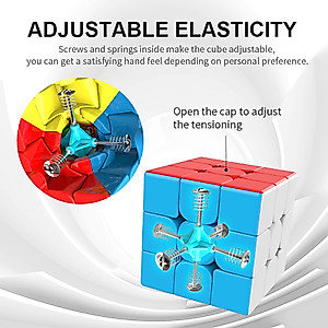 UUWEI 3x3x3 Speed Cube,Stickerless Magic Cube, Smooth Turning Puzzle Box with Anti-Sticky Design, The Most Educational Toy to Effectively Improve Your Child's Concentration and responsiveness