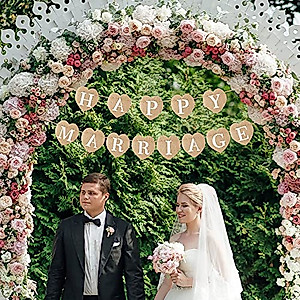 WATINC 26pcs DIY Burlap Banner with 26 Letter Stencil Kit, Alphabet Heart Shape Banners Name Sign Burlap Flag Garland Handwriting Bunting for Valentines Day Party Decoration Wedding Birthday Wall Home