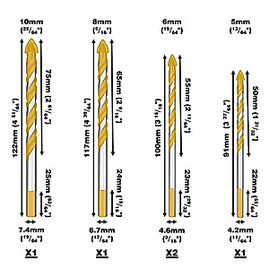 SabreCut SCTBA5 Multi-Material Tile Drill Bits Set for Ceramic Porcelain Granite Marble with Durable Storage Box