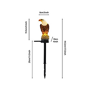 CHUANGFENG Eagle Figurine Garden Solar Stake Light Solar Eagle Lights Outdoor Decorative Bright Light Eagle Statue for Garden, Lawn,Patio,Yard Decoration (2pack