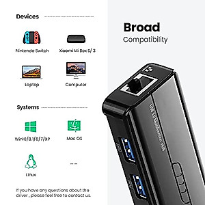 N/A USB Ethernet USB 3.0 2.0 to RJ45 USB HUB for Computer Set-Top Box Ethernet Adapter Network Card USB