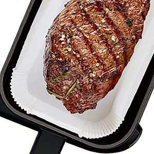 RAMLLY Air Fryer Disposable Paper Liner for Ninja Dual Air Fryer,90Pcs Air Fryer Paper Liners,Airfryer Parchment Liners for Ninja DZ201,Accessories for Ninja Foodi Dual Air Fryer