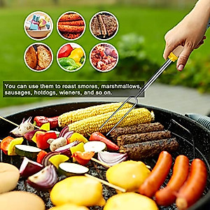 8 PCS Marshmallow Roasting Sticks for Fire Pit, Retractable Grill Forks Smores Sticks Kit for Fire Pit, Marshmellow Roasting Tongs BBQ Tools, TIMDAM Stainless Steel Smores Skewers Campfire Accessories