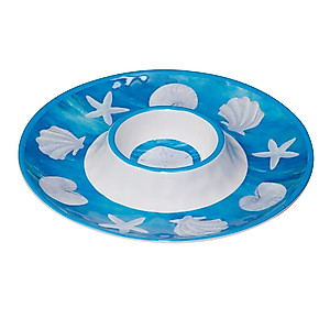 Certified International Ocean Beach Melamine 3 Piece Hostess Servware Set, Multicolor, Large