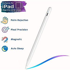 Stylus Pencil for iPad 9th & 10th Generation, Active Pen with Palm Rejection Compatible with 2018-2022 Apple iPad 10th 9th 8th Gen/iPad Pro 11 & 12.9 inches/iPad Air 5th Gen (White)