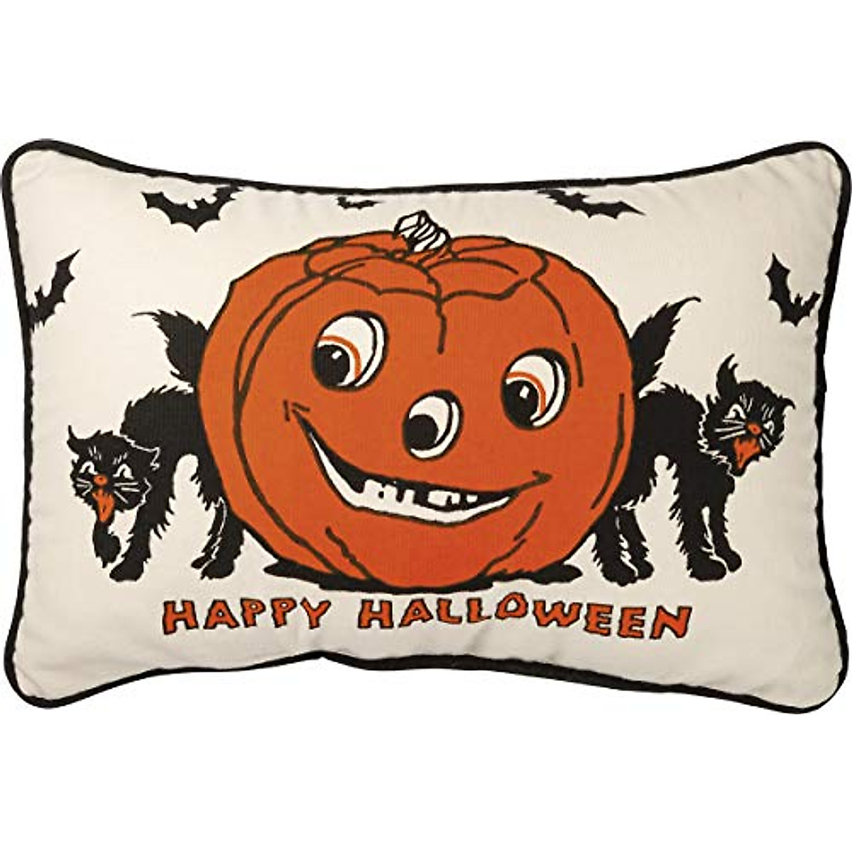Primitives by Kathy Retro-Inspired Throw Pillow, 1 Count (Pack of 1), Happy Halloween