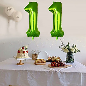 Xihuimay Number 11 Balloons 40 inch Digital Balloon Alphabet 11 Birthday Balloons Digit 11 Helium Balloons Big Balloons for Birthday Party Supplies Wedding Bachelorette Bridal Shower, Green Number 11