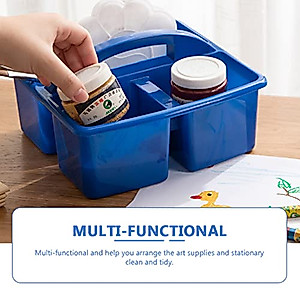 Zerodeko Craft Storage Basket Art Caddy Organizer Plastic Tote Compartment Cleaning Supply Caddy Paint Brush Container Washer Cleaner Basin with Handle for Classroom Nursery Bathroom