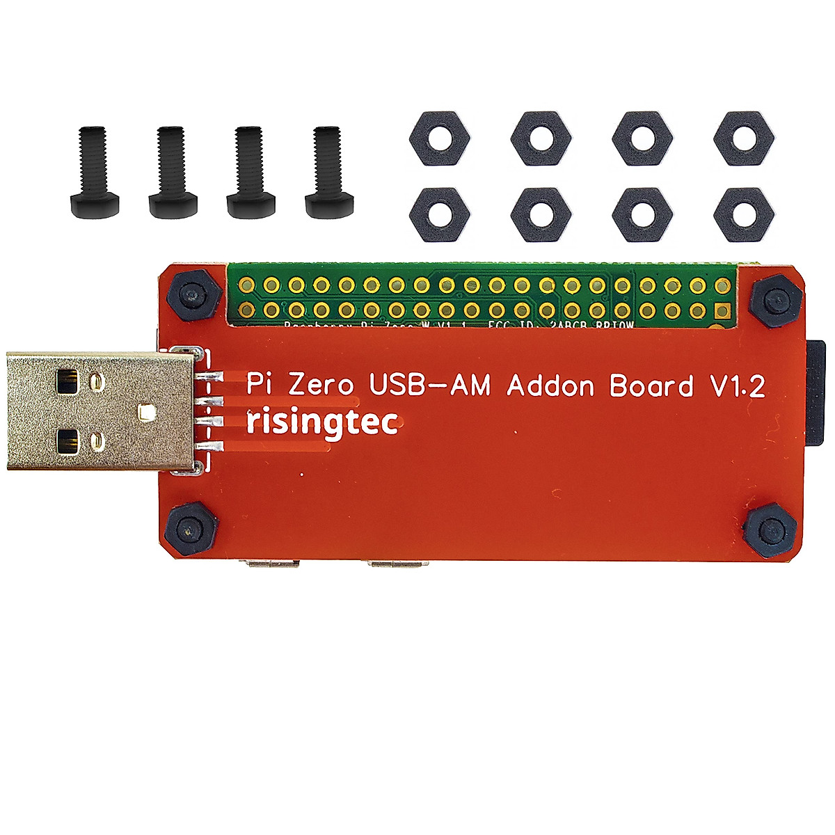 risingsaplings USB Type A Male Connector Dongle Expansion Breakout Board Module Kit for Raspberry Pi Zero/W