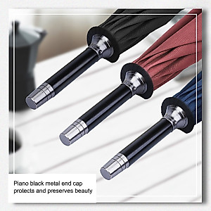 G4Free 52/62inch Wooden J Handle Golf Umbrella Windproof Classic Stick Wedding Cane Umbrellas, Auto Open Cane Hook Handle