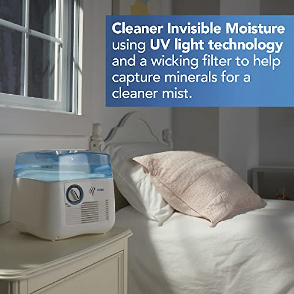 Vicks V3900 Cool Mist Humidifier, Medium Room, Humidifier for Baby and Kids Rooms, Bedrooms and More