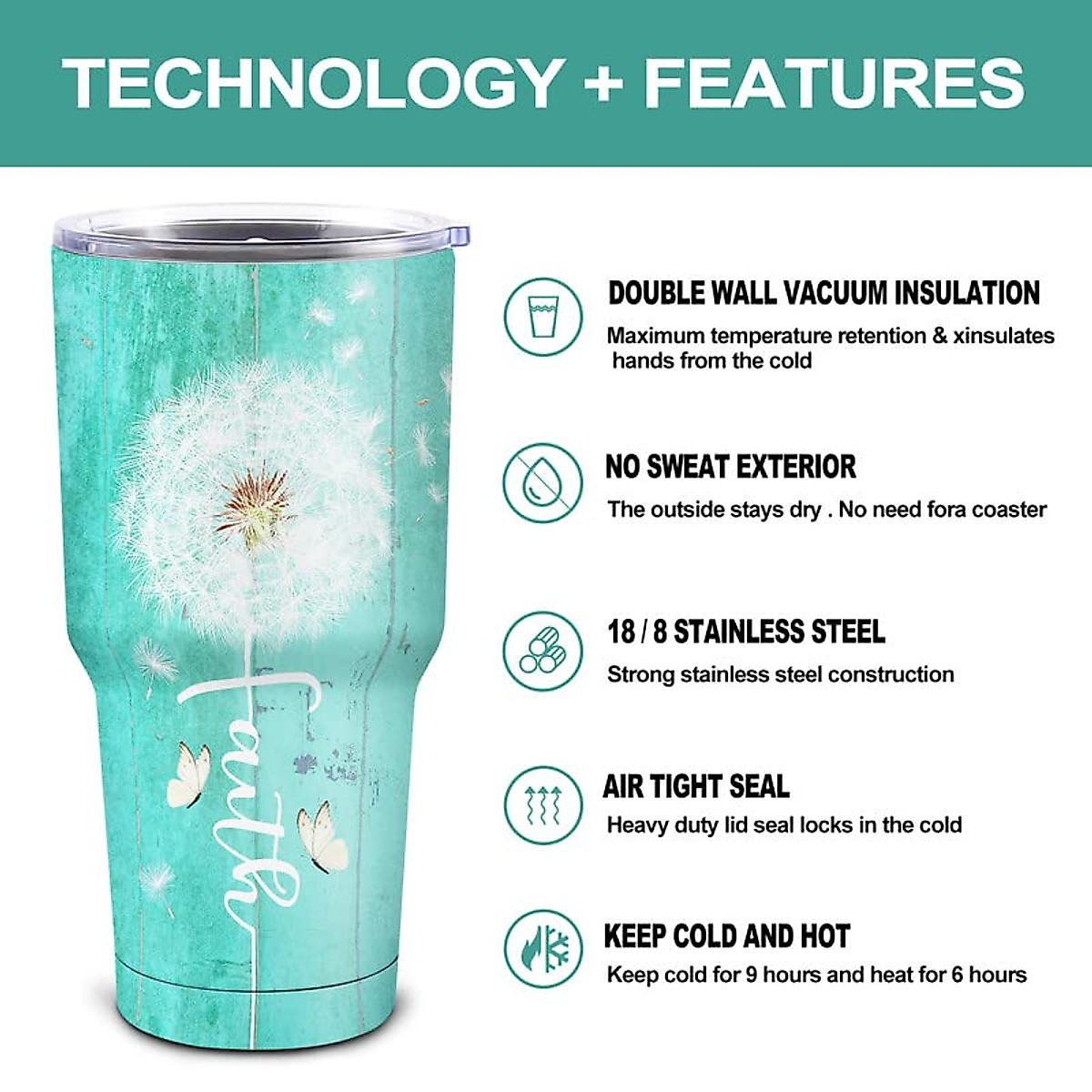 Sighdorm Christian Gifts For Women,Inspirational Gifts For Women,Religious Gifts For Women,Bible Gifts for Women,Dandelion Faith Birthday Mother's Day Tumbler Gift for Women Wife Mom Friends Her