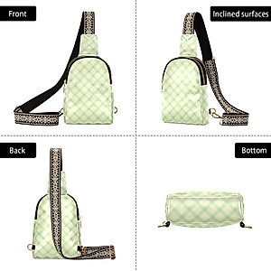 Women Crossbody Sling Backpack St-patrick-day-green-plaid Girl Chest Bag Daypack for Hiking Traveling