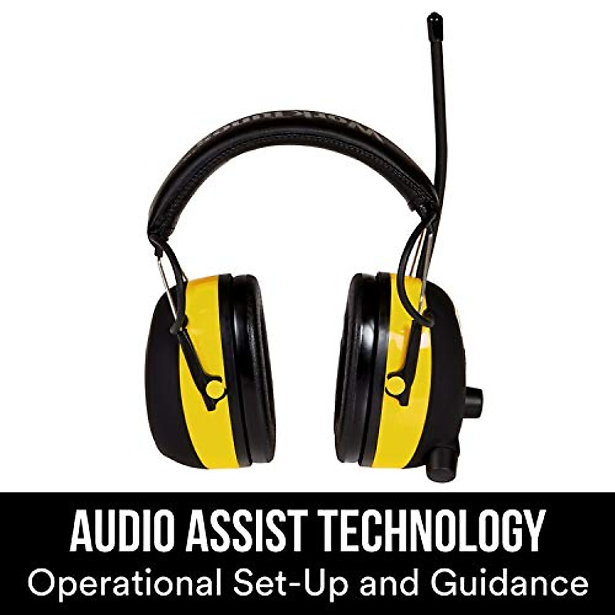 3M WorkTunes Hearing Protector with AM/FM Radio, NRR 24 dB,Black/Yellow