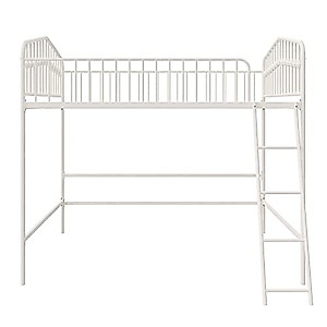 Novogratz Bushwick Metal Full Loft Bed, Off White