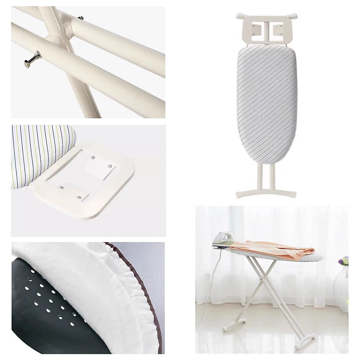 Large Non-Slip Foldable Ironing Stand, Compact Ironing Board with Iron Rest, Adjustable Height Home Ironing Board, Extra Wide Countertop Ironing Board