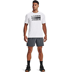 Under Armour mens Team Issue Wordmark Short-sleeve T-shirt , White (100)/Black , XX-Large