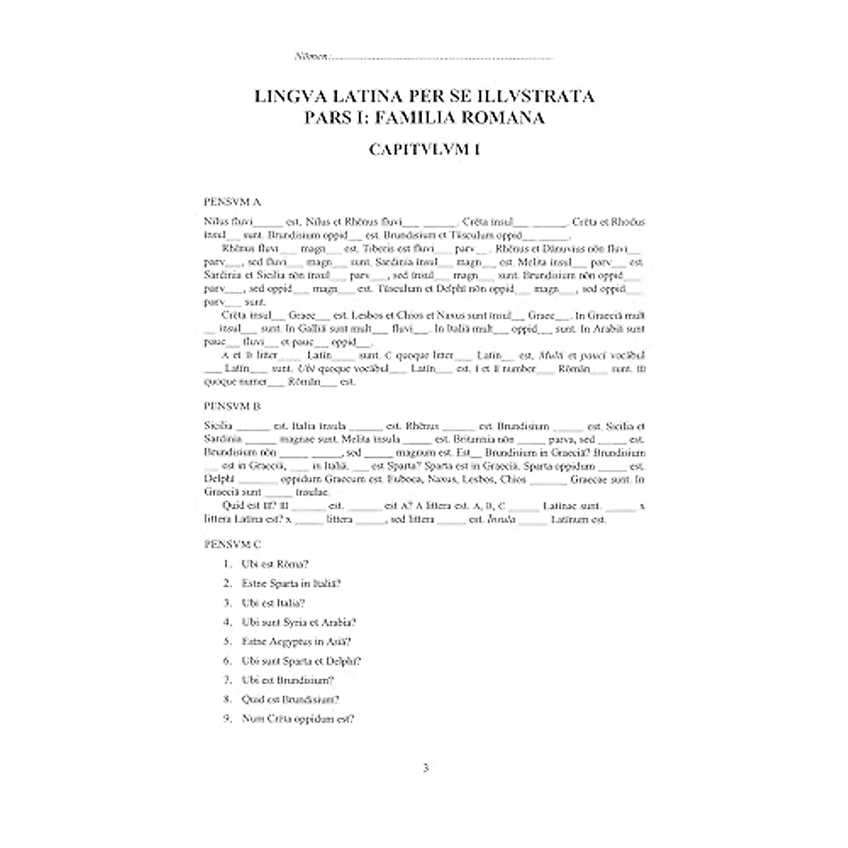 Lingua Latina Per Se Illustrata: Teachers' Materials & Answer Keys for Pars I & II (Latin Edition)