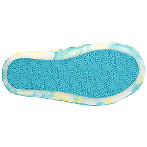 UGG Girls K Fluff Yeah Slide Marble Slipper, Oasis Blue/Sulphur, 6 Big Kid