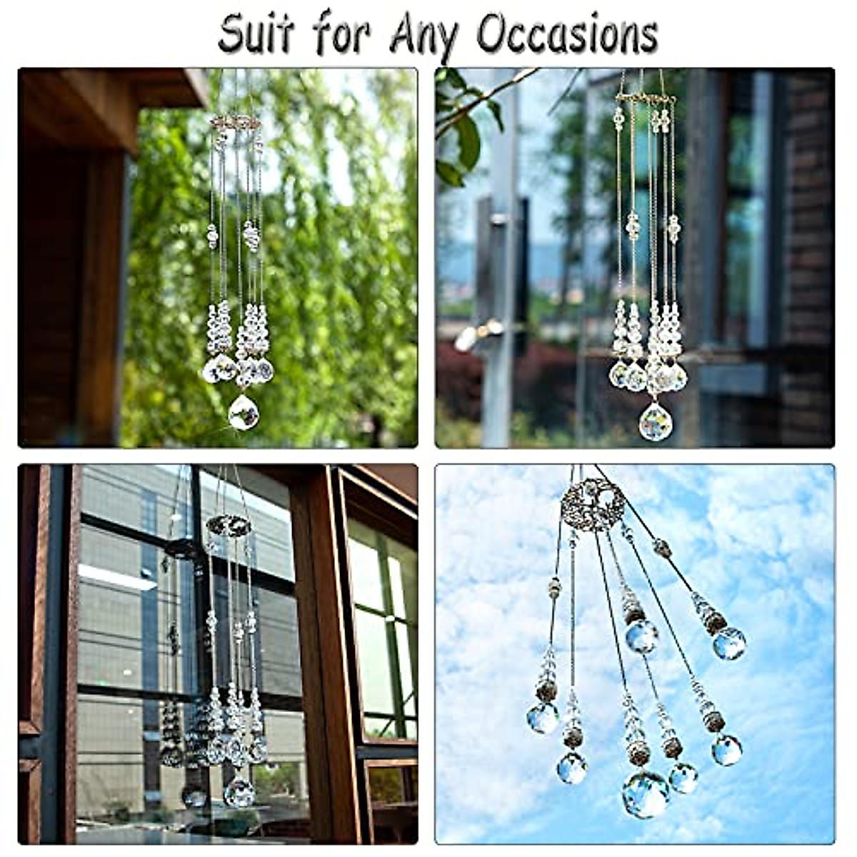 H&D HYALINE & DORA Crystals Ball Prisms Suncatcher Tree of Life Hanging Ornament Rainbow Maker for Home,Garden Fengshui Decoration