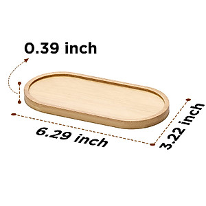 Bamboo Soap Dispenser Tray, Multi Use Bathroom Counter Tray, Rounded Edges Bamboo Oil and Vinegar Glass Bottle Tray for Dresser Counter Head Ornament Tissues Candles