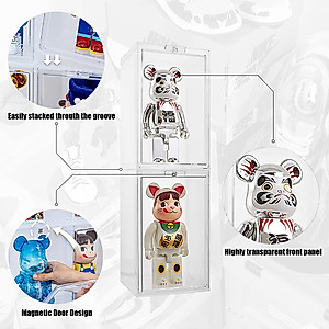 GOTO White Display Storage Case only Front Clear, Assemble Display Box, Dustproof Protection Show Case for Action Figures, Garage Kits, Legos, Collectibles, Bearbrick Toys (1 X 400%, 12L)