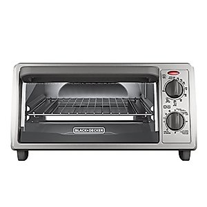 BLACK+DECKER 4-Slice Countertop Toaster Oven, Stainless steel Silver TO1322SBD
