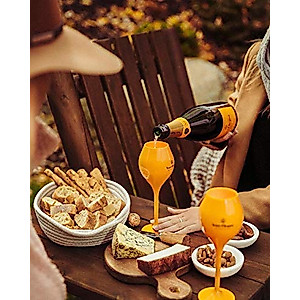 Veuve Clicquot 6x Yellow Trendy Champagne Flutes Polycarbonate Acrylic Poolside Glasses Goblets (Small Edition)