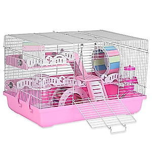 Large Hamster Cage and Habitat, Small Animals Cage with Various Accessories for Syrian Hamster, Dwarf Hamster, Gerbil