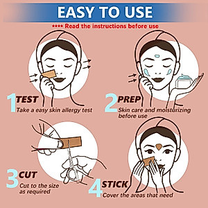 Facial Patches - Wrinkle Patches - Wrinkle Tape - Face Lifting Tape - Non-Invasive Wrinkle Remover - Multifunctional High Elasticity Wrinkle Forehead Eyes Face Neck Wrinkle Treatment - 2.5CM*1000CM