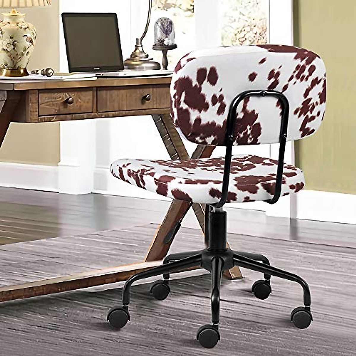 GIA Ayrshire Cow Pattern Without Arms Chair, White and Brown