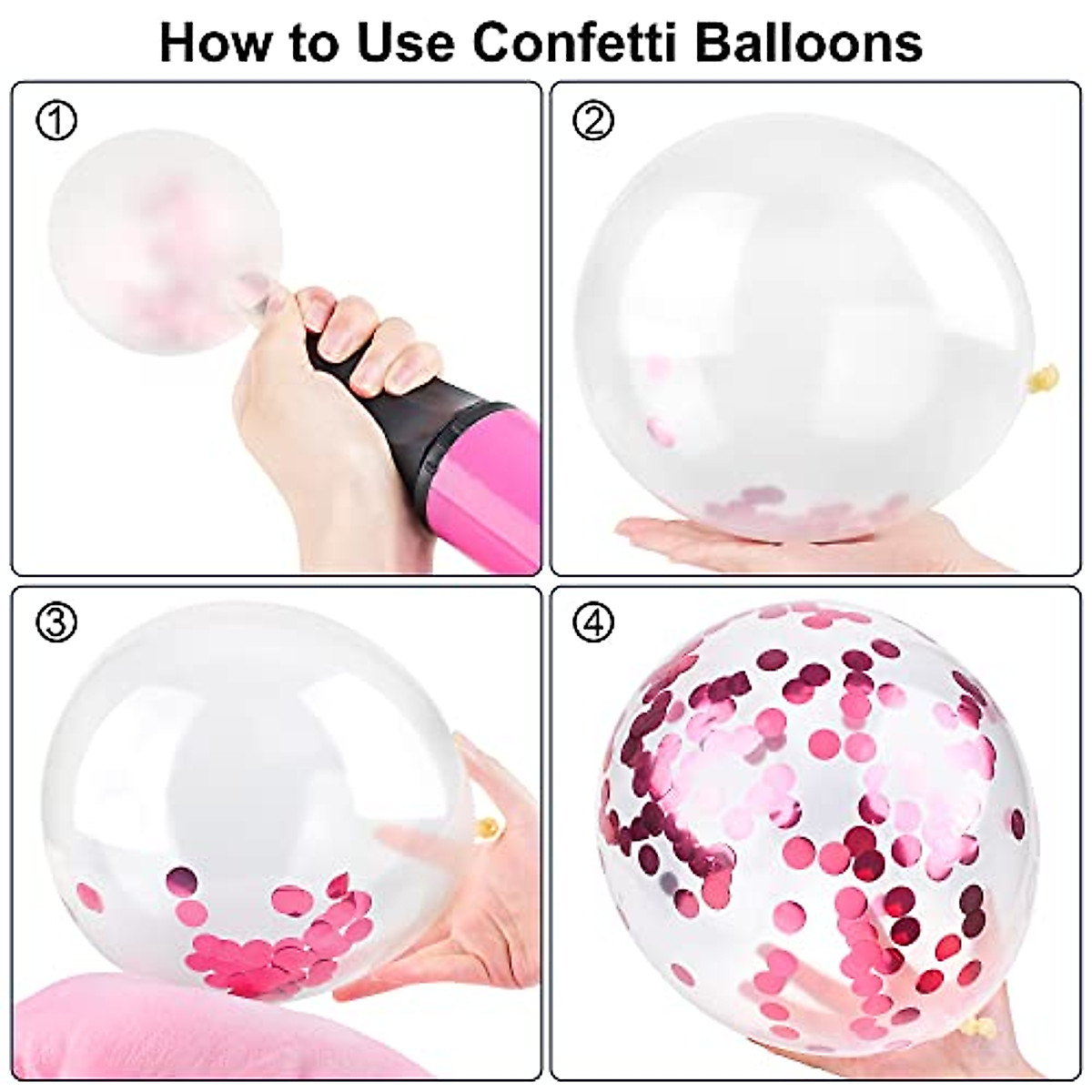 Grehge ces Pink Ribbon Latex Balloons Breast Cancer Awareness Balloons Transparent Confetti Glitter Balloons Set Printed Balloons with Ribbons for Charity Fundraiser Party Supplies, 8 Designs