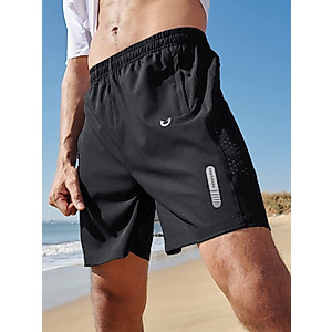 NORTHYARD Men's Athletic Running Shorts Quick Dry Workout Shorts 7"/ 5"/ 9" Lightweight Sports Gym Basketball Shorts Hiking Exercise Black L