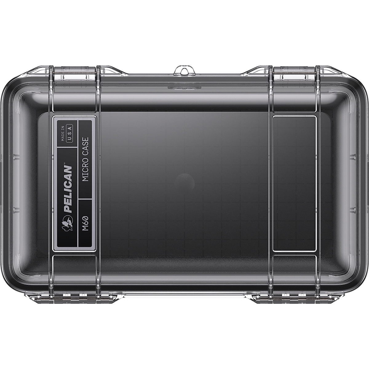 Pelican M60 Micro Case - Waterproof Case (Dry Box, Field Box) for iPhone, GoPro, Camera, Camping, Fishing, Hiking, Kayak, Beach and More (Black/Clear)