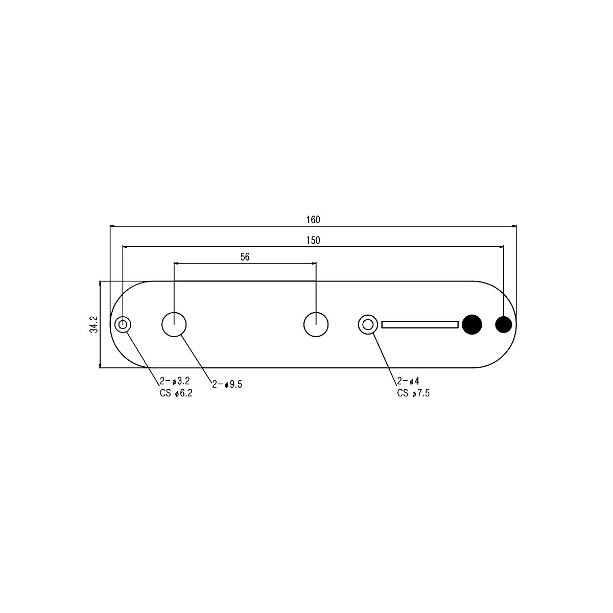 Rubatone Guitar Control Plate for Fender Tele Telecaster Squier Style Electric Guitar Metal Black 34.2mm Width.