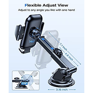 VICSEED Phone Mount for Car with [Anti-melting Anti-UV Film] Strong Power Suction Cup Dashboard & Windshield Car Phone Holder Mount Durable Hands-Free Universal Cell Phone holder for All Mobile Phones