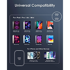 iPhone 15 Car Charger Fast Charging, 20W USB C Charger Block + 2 x 3FT USB-C to C Cable + 40W Dual USB C Car Adapter Power Cigarette Lighter Charger for iPhone 15/15 Plus/15 Pro Max, iPad, Pixel 8/7/6