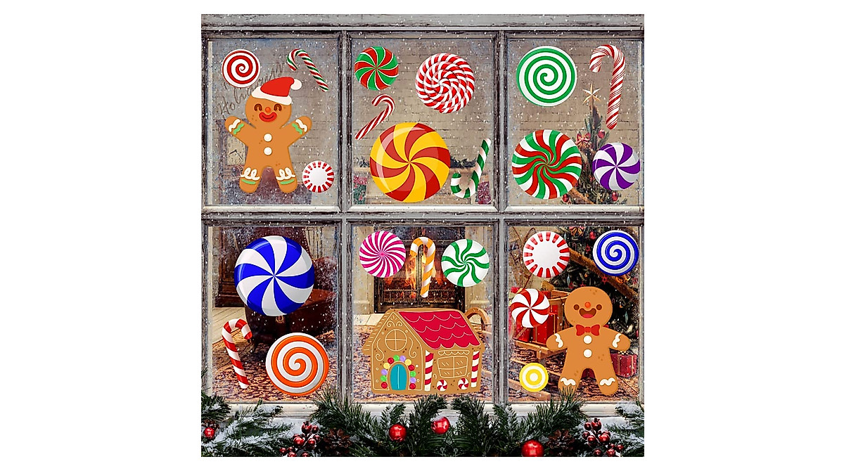 DIYDEC 70PCS Christmas Candy Floor Decals for Festive Decor