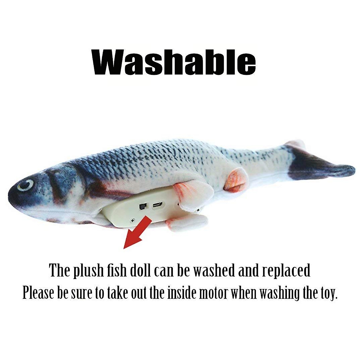 QIAONIUNIU Electric Moving Fish Interactive Plush Toys