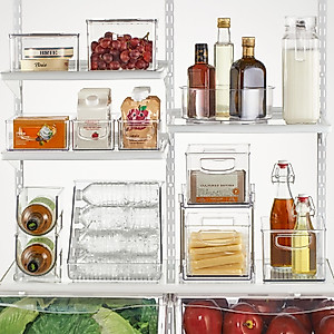 mDesign 9" Plastic Lazy Susan Spinner for Kitchen Cabinet, Cupboard, Fridge, or Drawer Organizing - Rotating Circle Spice Organizer Turntable for Food, Condiment, Medicine - Lumiere Collection - Clear