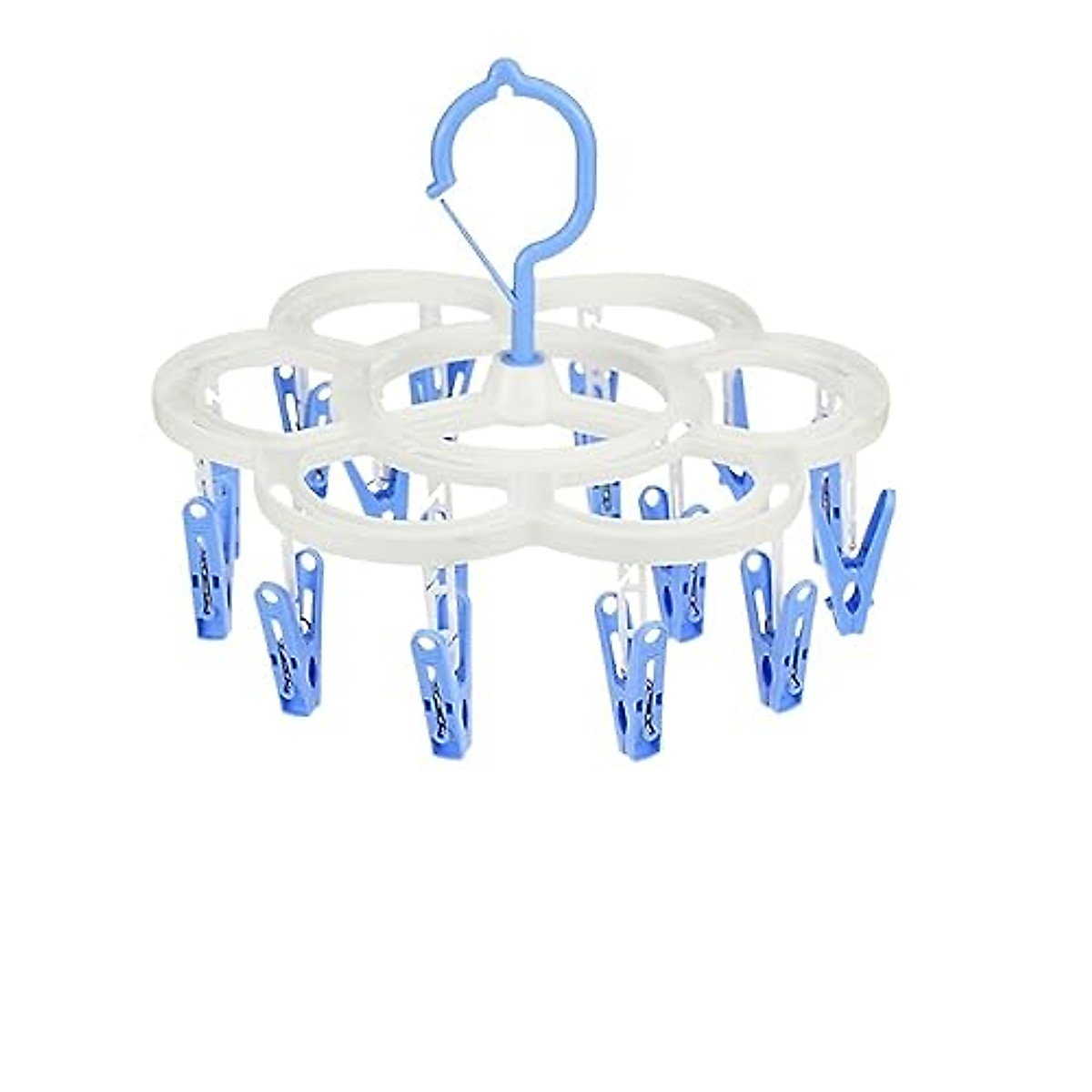 NOTRYA Wall Mounted Drying Rack, Glove Holder Windproof Drying Rack Towels Hanging Sturdy Clip Hanger Hats Superior Gloves Portable Folding Clothes (Color : Blue)