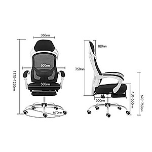 ADUH Fabric Mesh Office Chair Executive Swivel Computer Desk Chair with Large Seat Adjustable Armrests (Color : D)