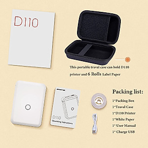 INeedIt D110 Label Maker with Case, Portable Wireless Bluetooth Connect Thermal Label Maker Machine for Phone Compatible School Office Home Organization USB Rechargeable