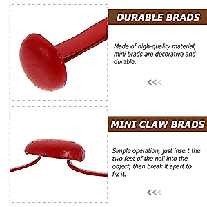 ARTIBETTER 200pcs Mini Brads Iron Metal Brad Paper Fastener for Scrapbooking Craft DIY Paper Red