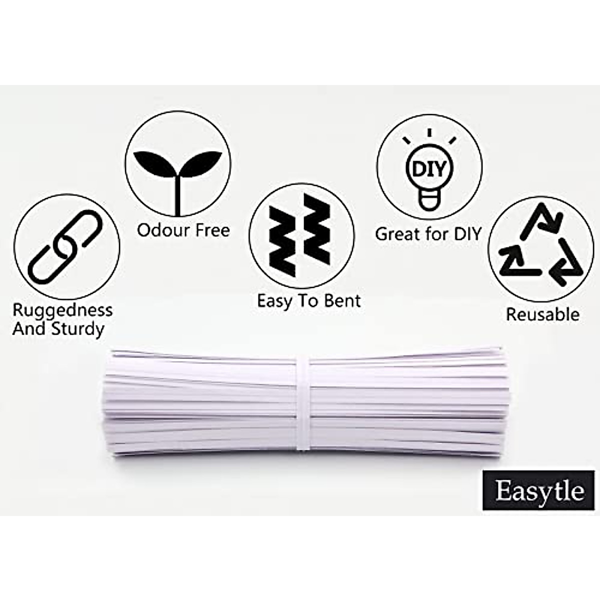 White Paper Twist Ties 100 Pcs 5" Reusable Bread Ties Twisty-ties White Twist Ties Bag Ties Twist Ties for Bags Bread Wire Ties Reusable Twist Tie for Party Cello Candy Bread Coffee Bags Cake Pops