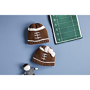 Mud Pie baby boys Football Knit Hat, Brown, 6-18 Months US